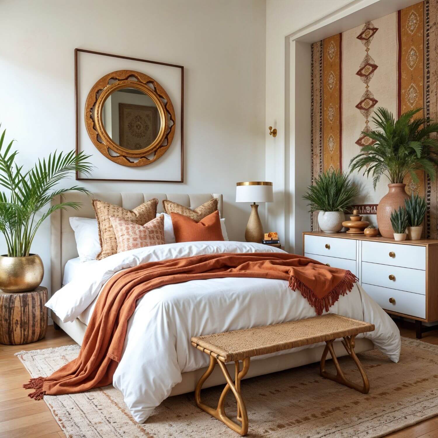 A Spectacular Afro Bohemian Bedroom Decor in 7 Styles